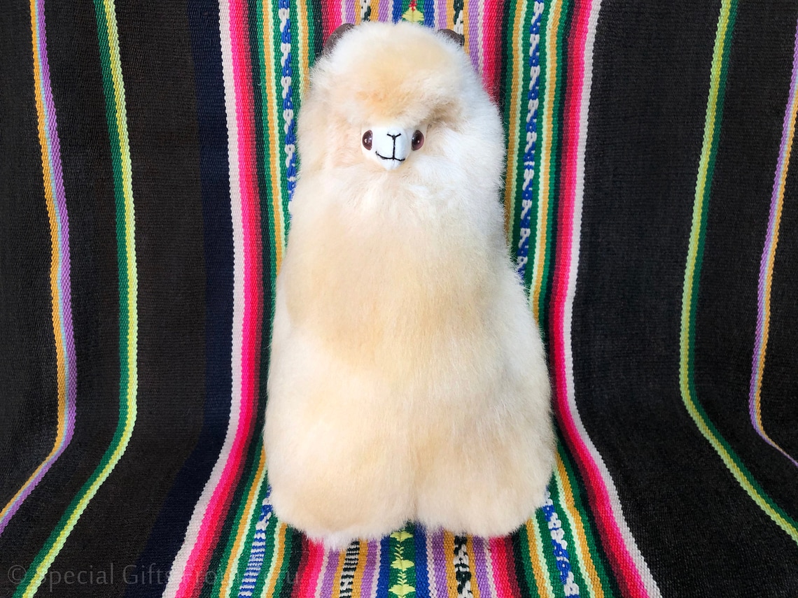 Genuine Stuffed Alpaca Fur Llama Handmade Stuffed Animal | Etsy