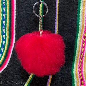 Handmade Alpaca Fur Keychain, Handmade Fluffy Keychain, Soft Alpaca Fur ...