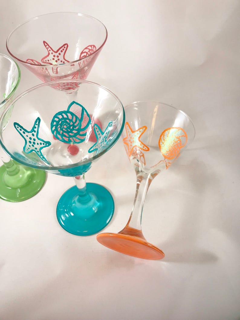 Drink & Barware 1 Each Shell Starfish Martini Glass in Beach Decor ...