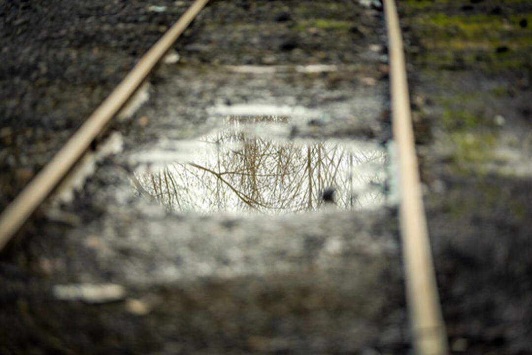 Train Track Reflections, Portland Oregon, Canvas, Print, Artwork ...