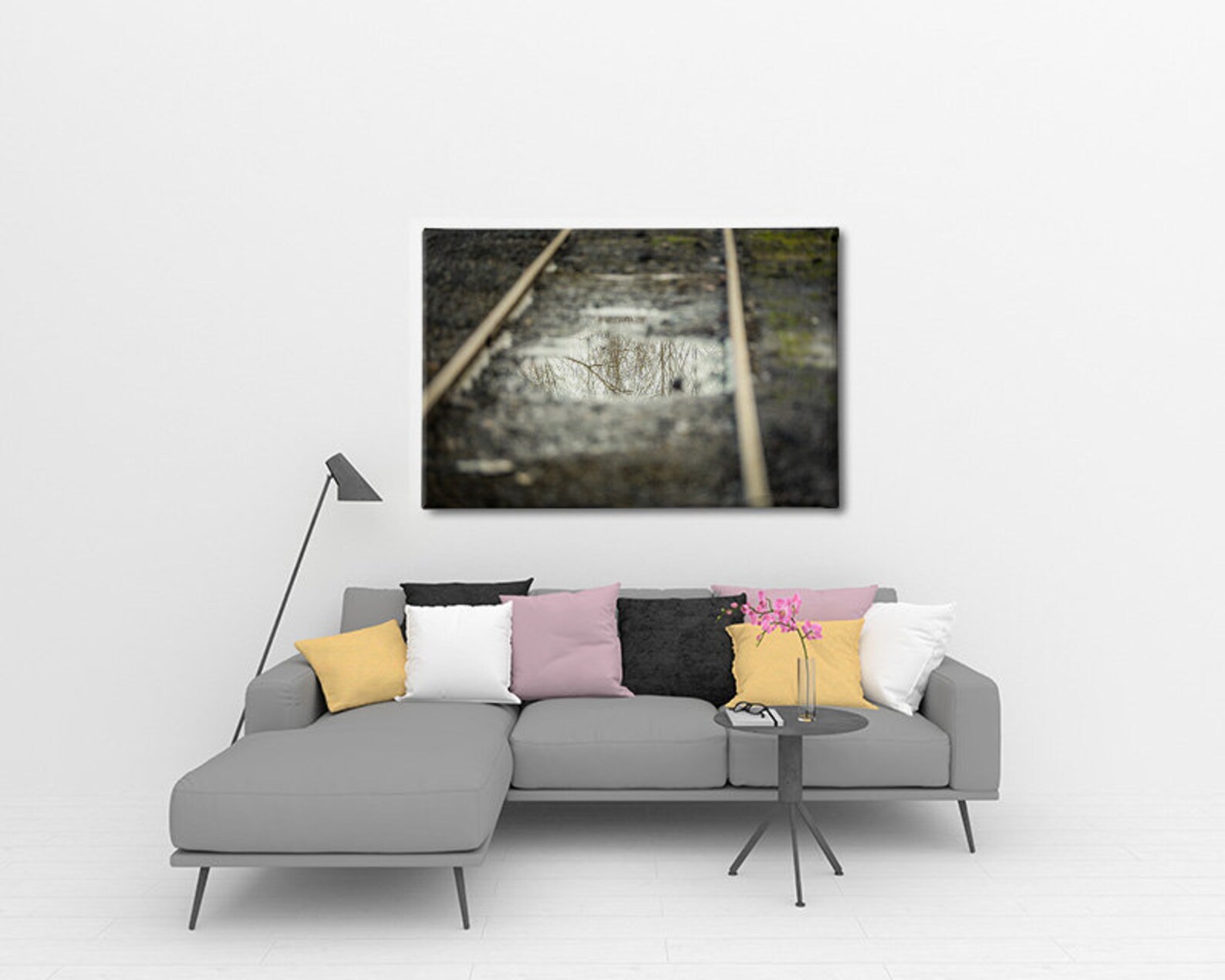 Train Track Reflections, Portland Oregon, Canvas, Print, Artwork ...