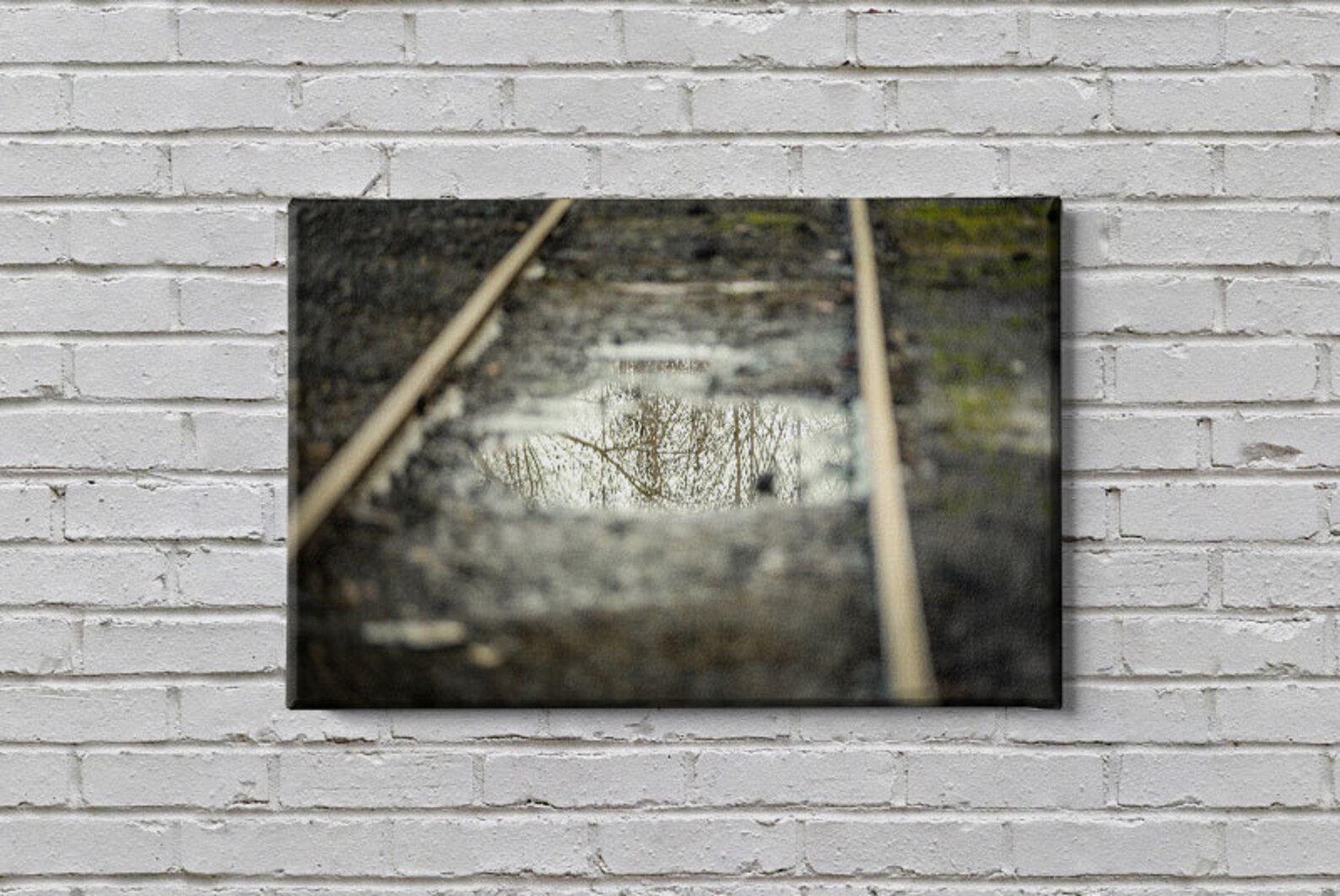 Train Track Reflections, Portland Oregon, Canvas, Print, Artwork ...