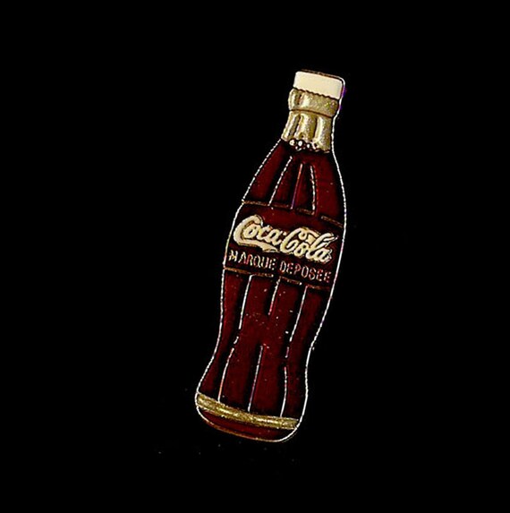 Coca-Cola Glass Bottle – Vintage Enamel Lapel Pin - Gem