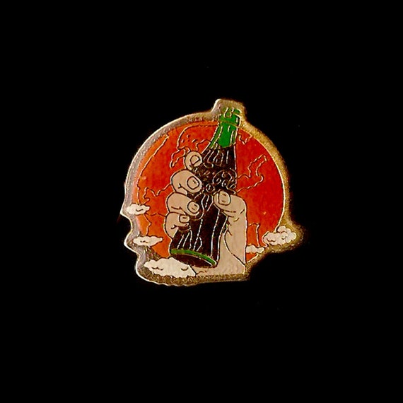 Coca-Cola Glass Bottle – Vintage Enamel Lapel Pin - Gem