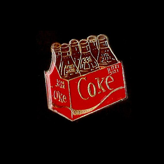 Coca-Cola Glass Bottle – Vintage Enamel Lapel Pin - Gem