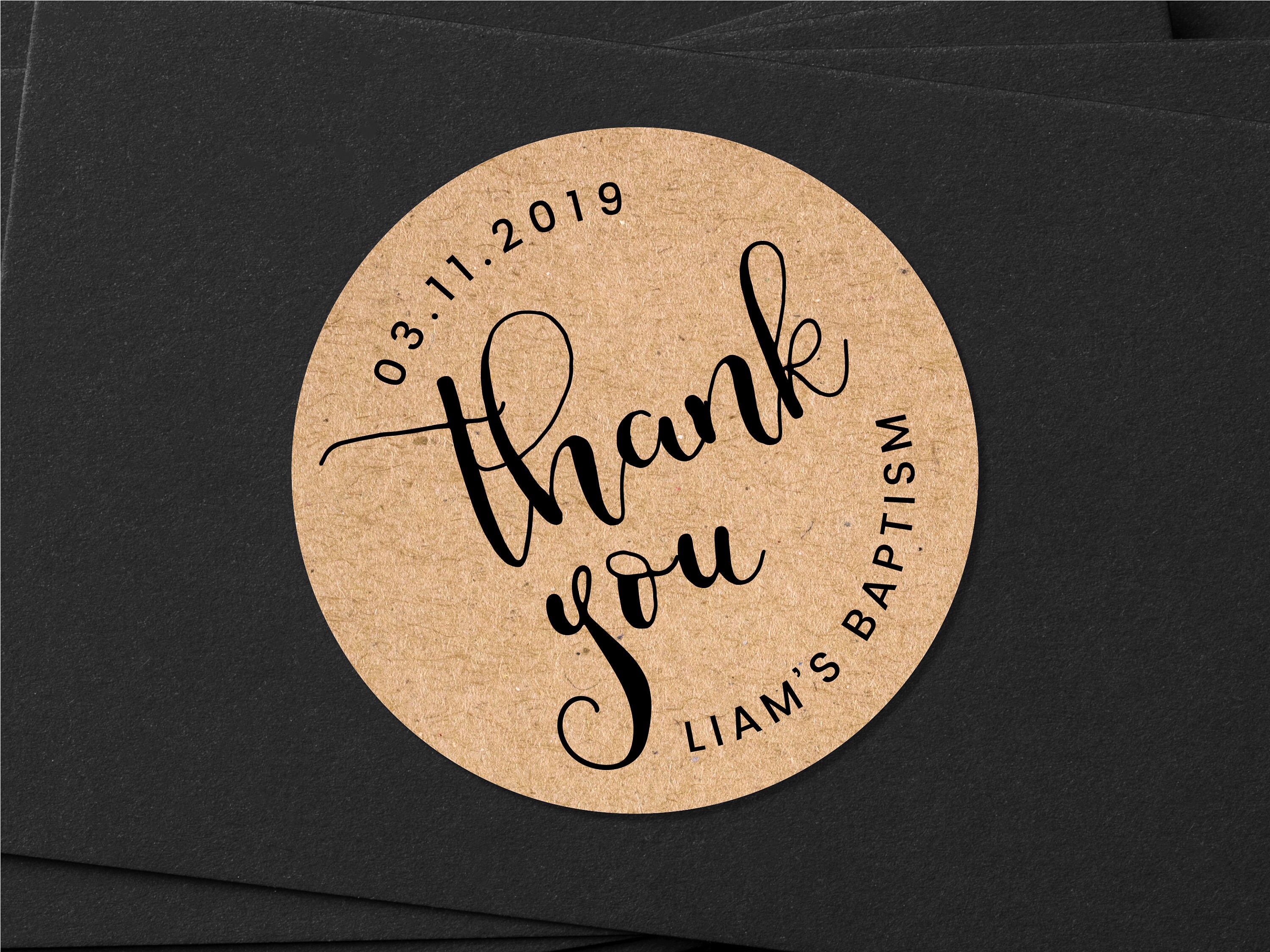 Thank You Favour Stickers for Christening or Baptism Personalised ...