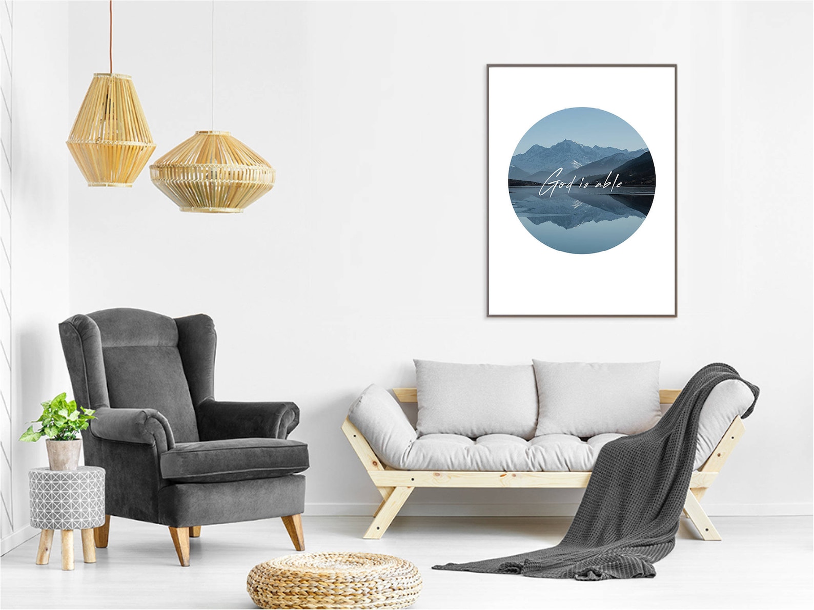 Printable Poster of God is Able Bible Verse Wall Art Scripture Home ...