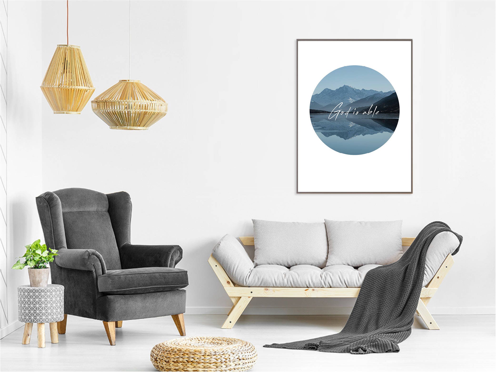 Printable Poster of God is Able Bible Verse Wall Art Scripture Home ...