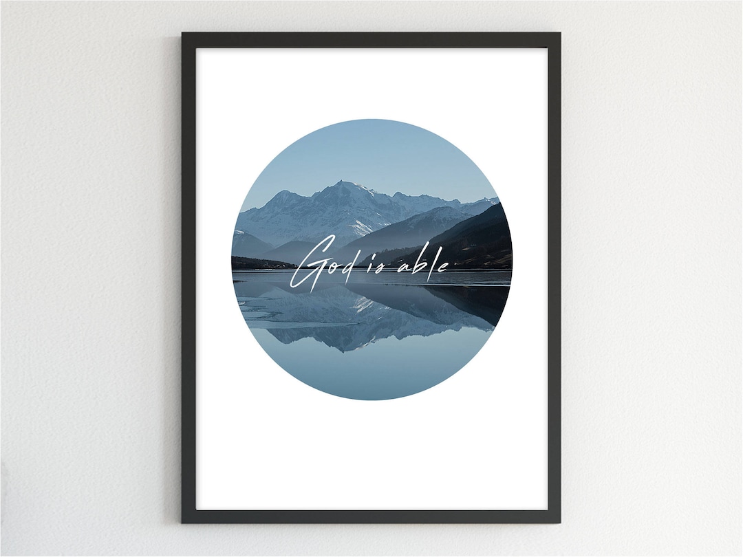 Printable Poster of God is Able Bible Verse Wall Art Scripture Home ...