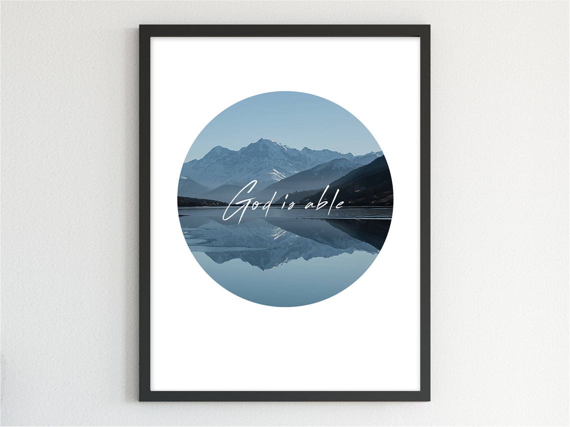 Printable Poster of God is Able Bible Verse Wall Art Scripture Home ...