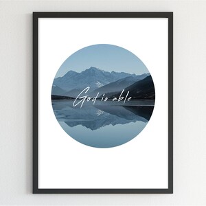 Printable Poster of God is Able Bible Verse Wall Art Scripture Home ...