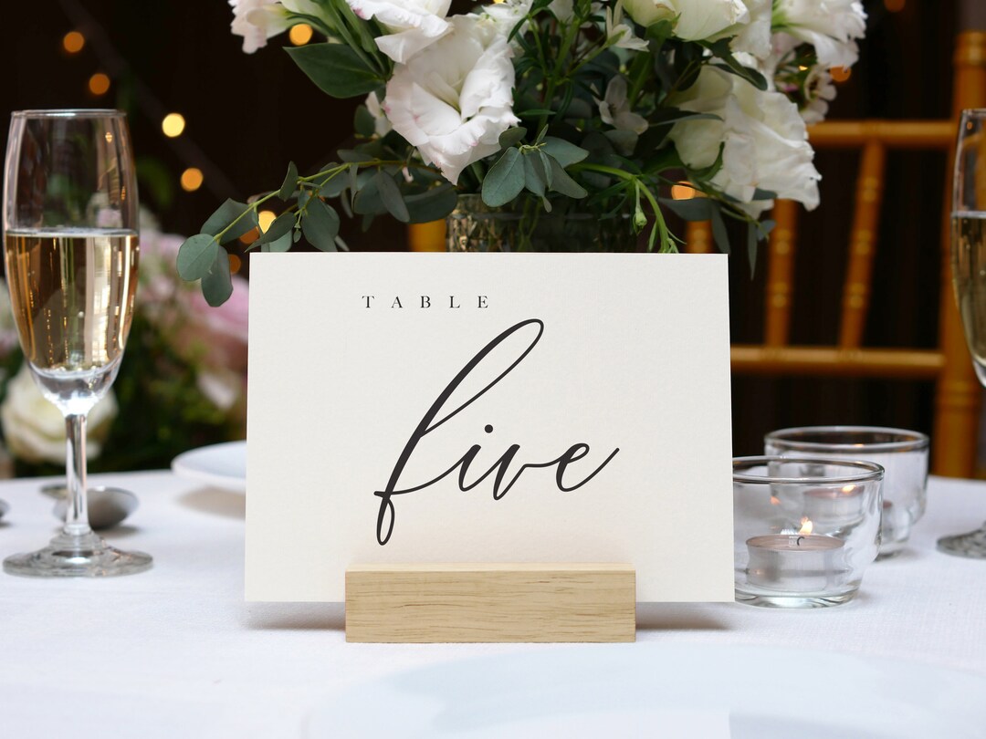 Table Number Holders a Pack of 10 Menu Holders Wooden Sign Holder Table ...
