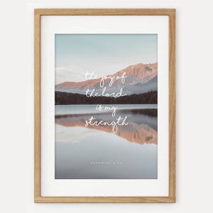 Printable Poster of for the Joy of the Lord Bible Verse Wall Art ...