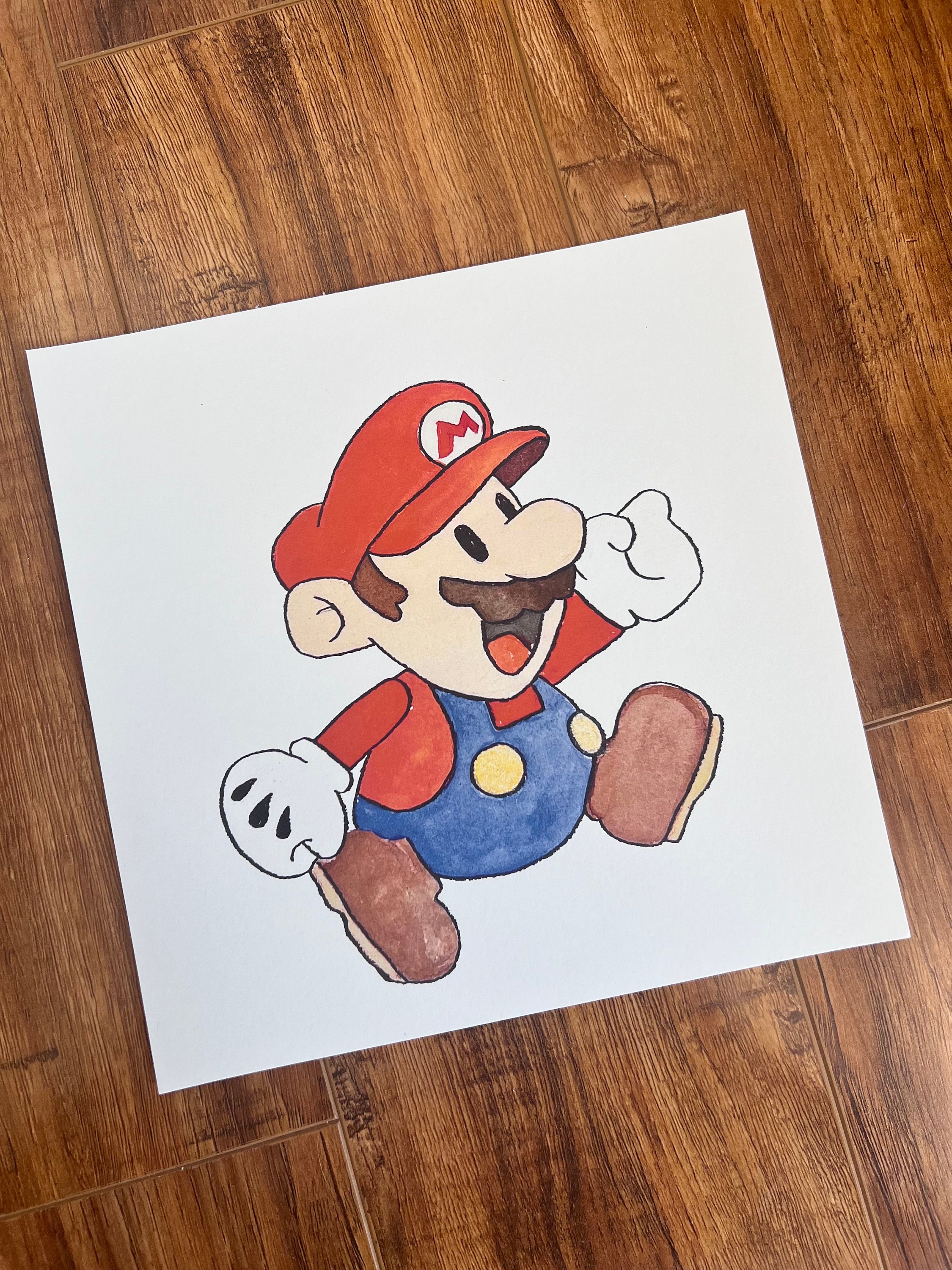 Watercolor Paper Mario Prints - Etsy