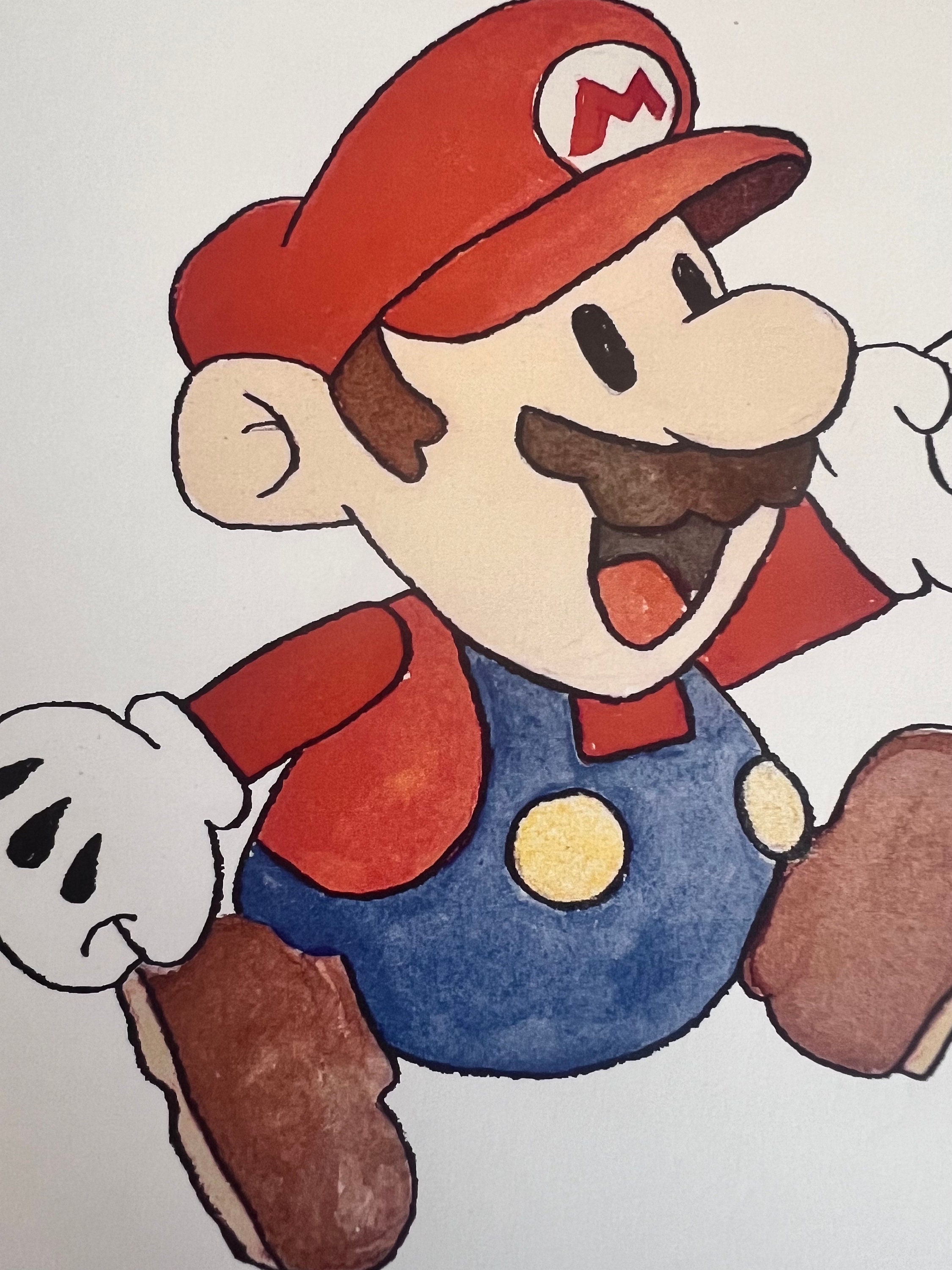 Watercolor Paper Mario Prints - Etsy