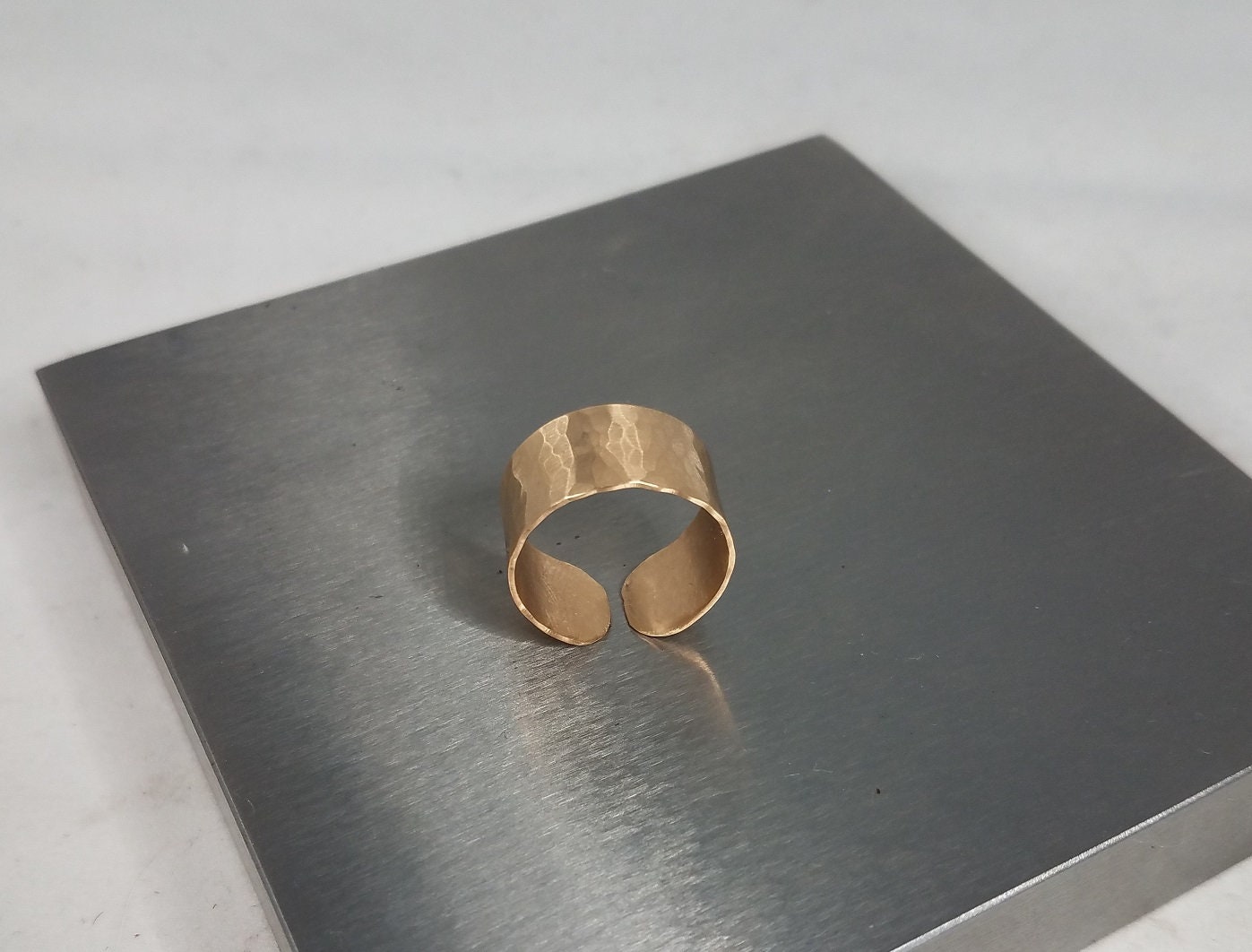 Textured 14k Gold-Filled Open Band Ring Wider Version 3/8 | Etsy