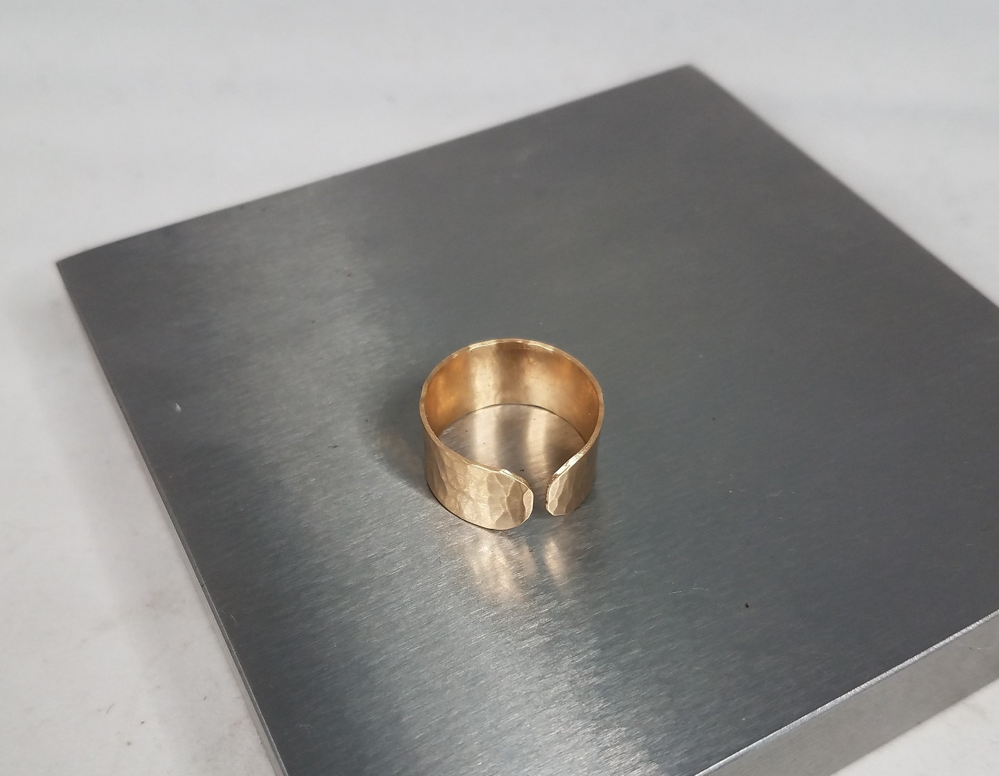 Textured 14k Gold-Filled Open Band Ring Wider Version 3/8 | Etsy