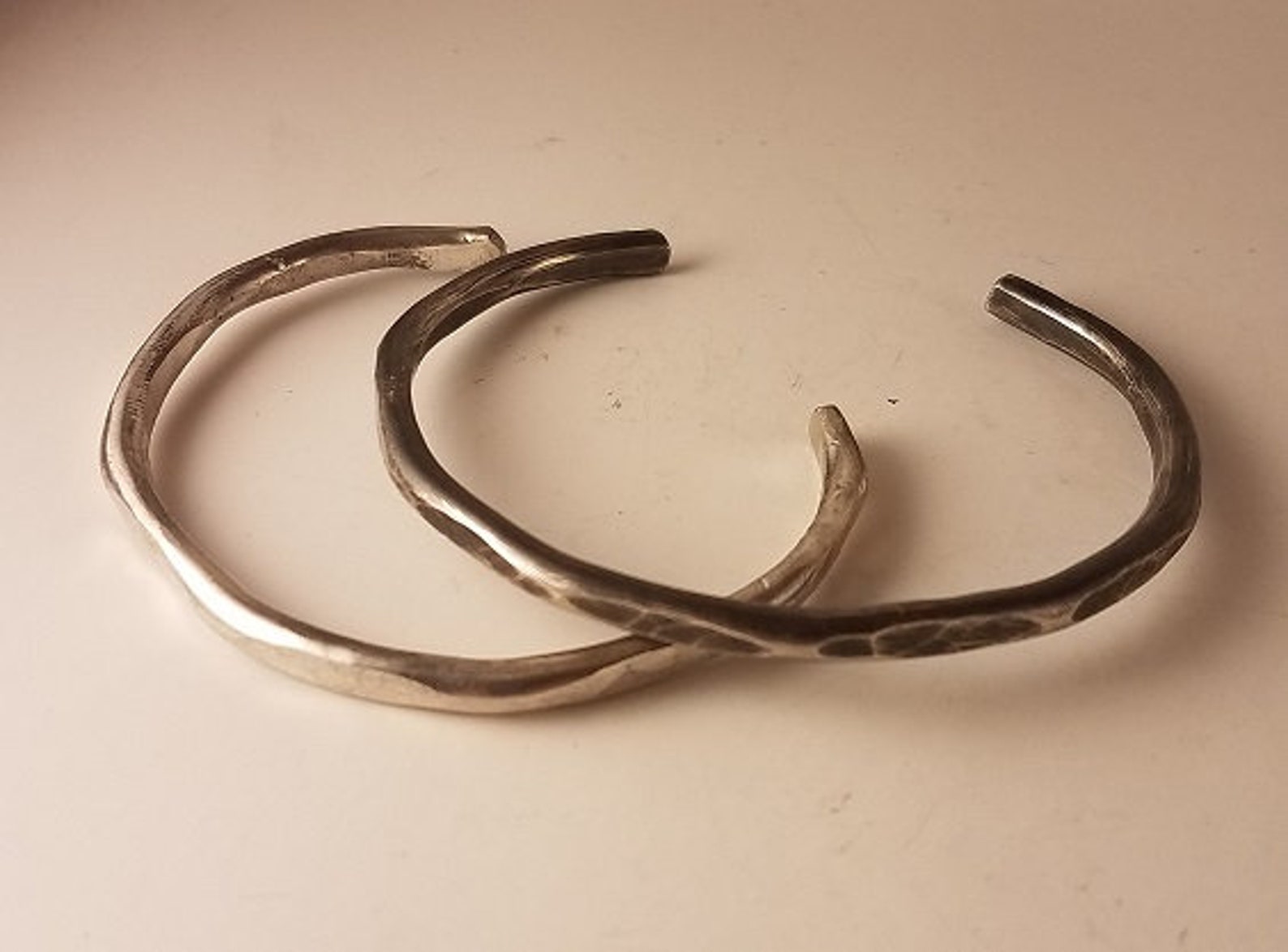 Solid Sterling Silver Cuff Bracelet With or Without Black - Etsy