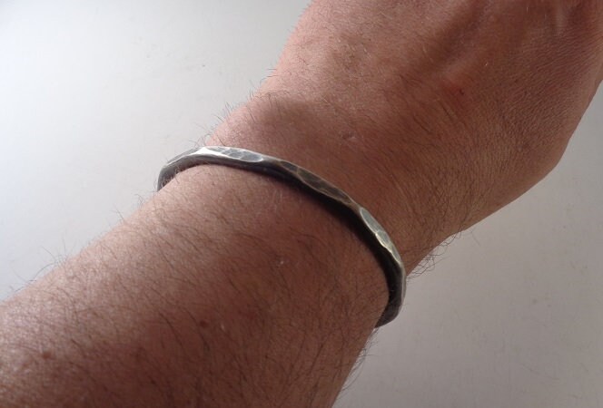 Solid Sterling Silver Cuff Bracelet With or Without Black - Etsy