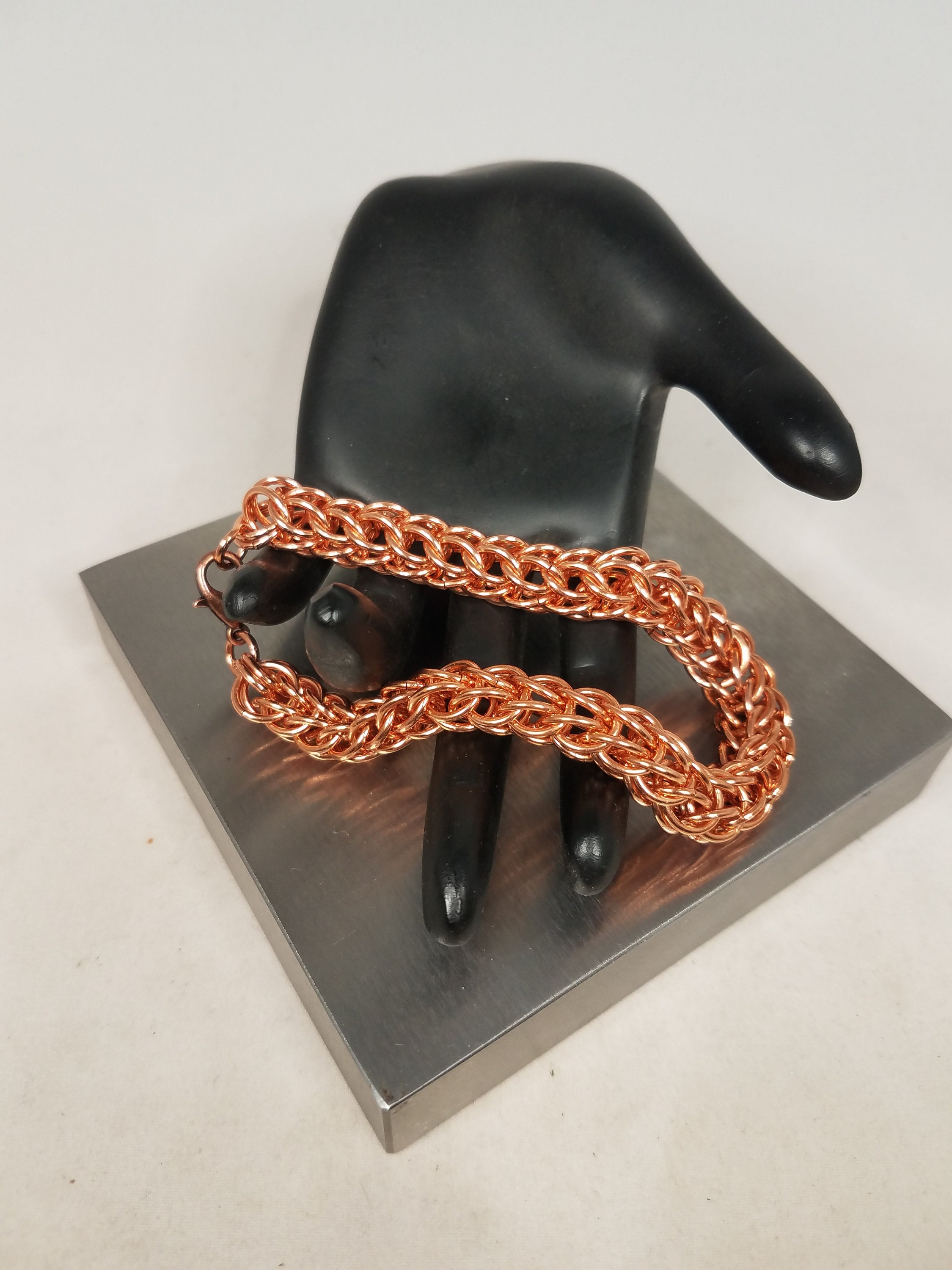 Pure Copper Weaved Bracelet Foxtail Chain Persian Weave | Etsy