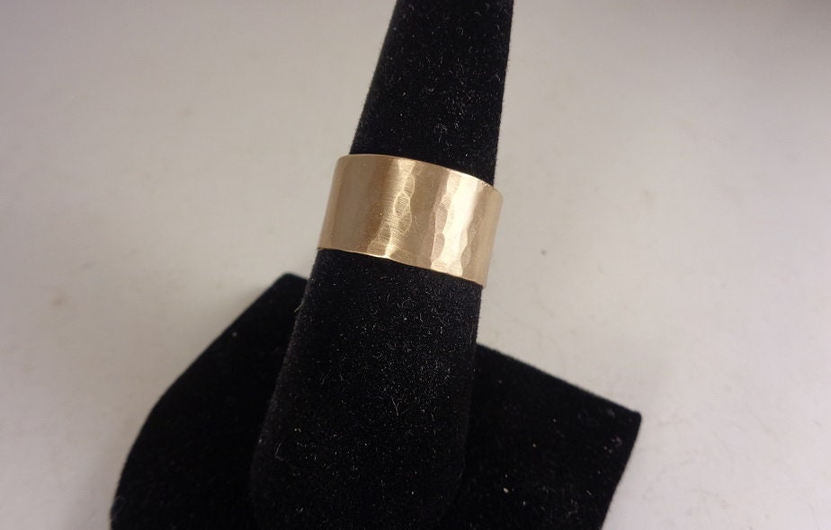 Textured 14k Gold-Filled Open Band Ring Wider Version 3/8 | Etsy