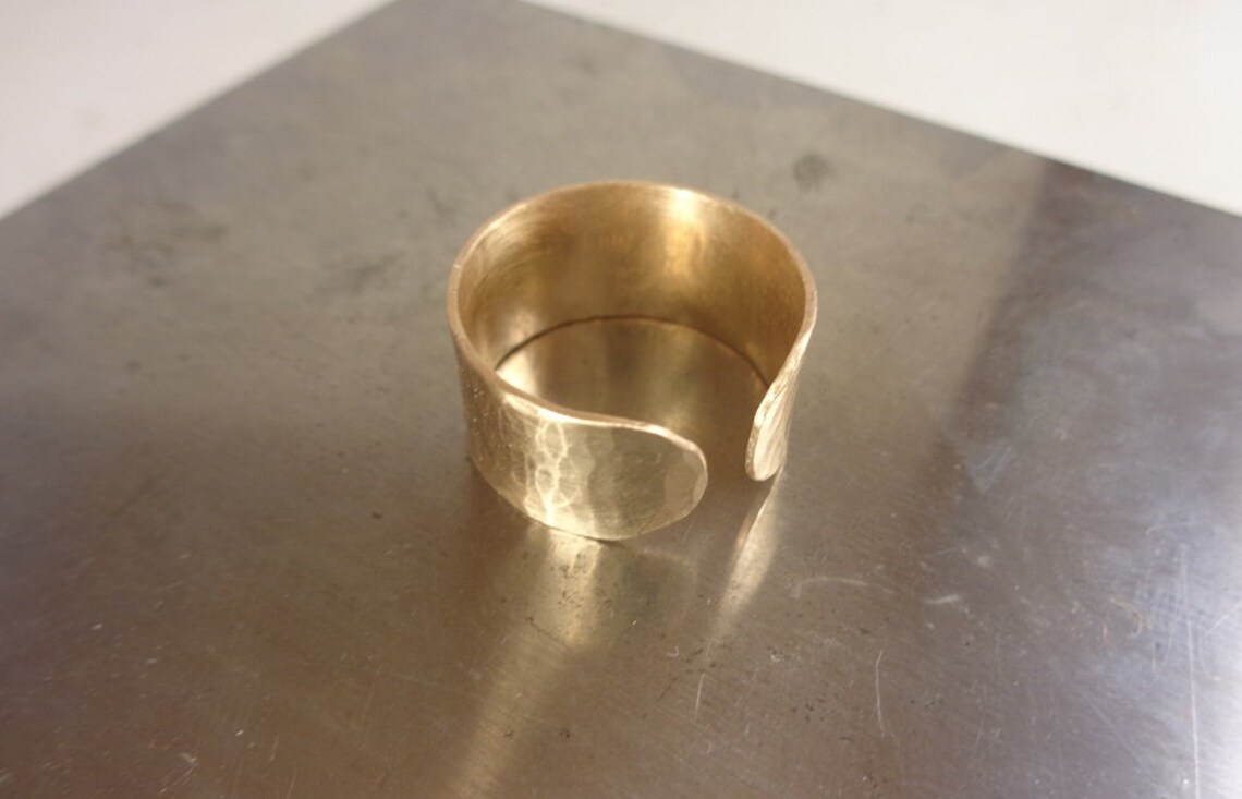 Textured 14k Gold-Filled Open Band Ring Wider Version 3/8 | Etsy