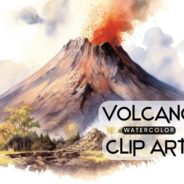 Volcano Clip Art - Etsy