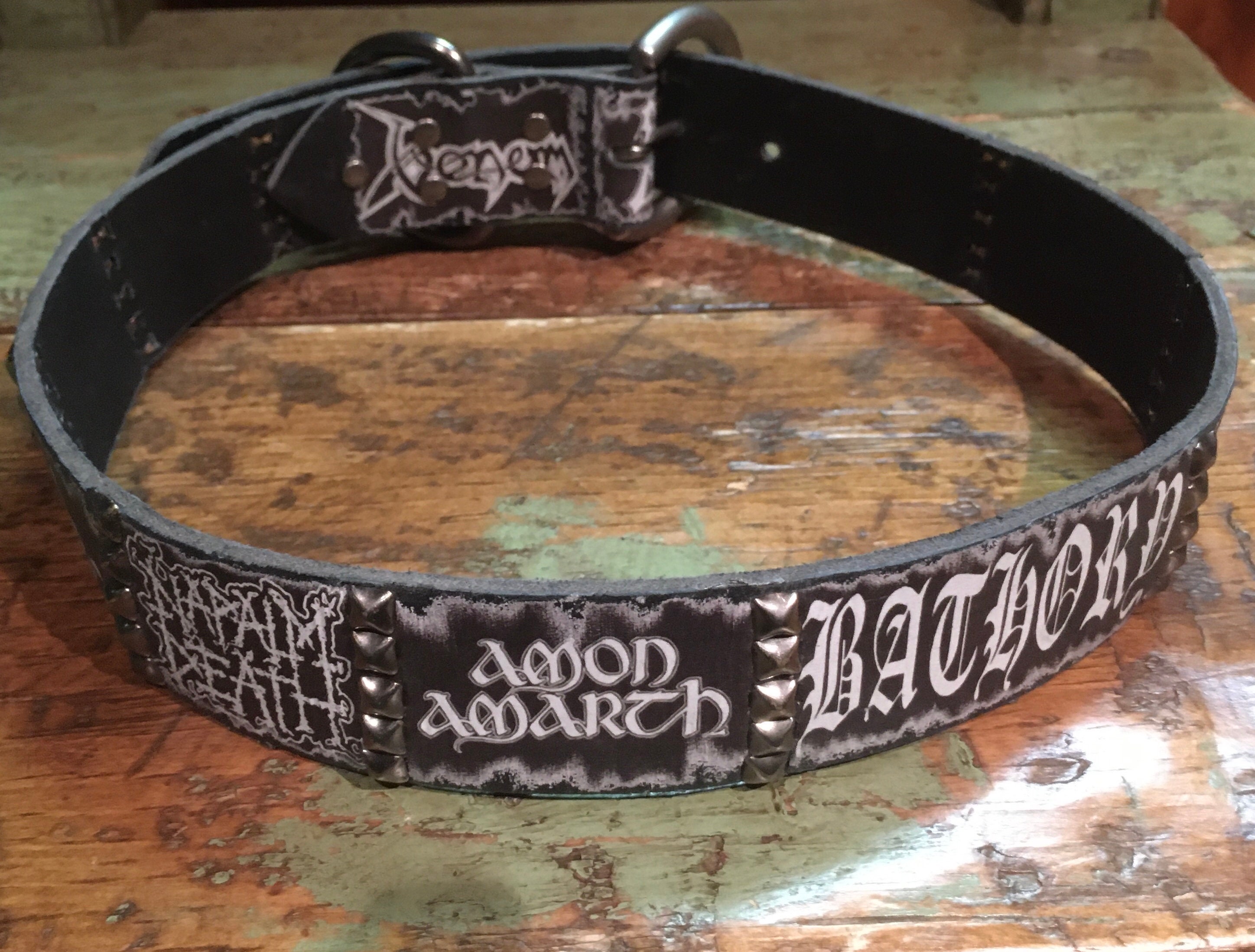 Death Metal Dog Collar With Silver Studs - Etsy Canada