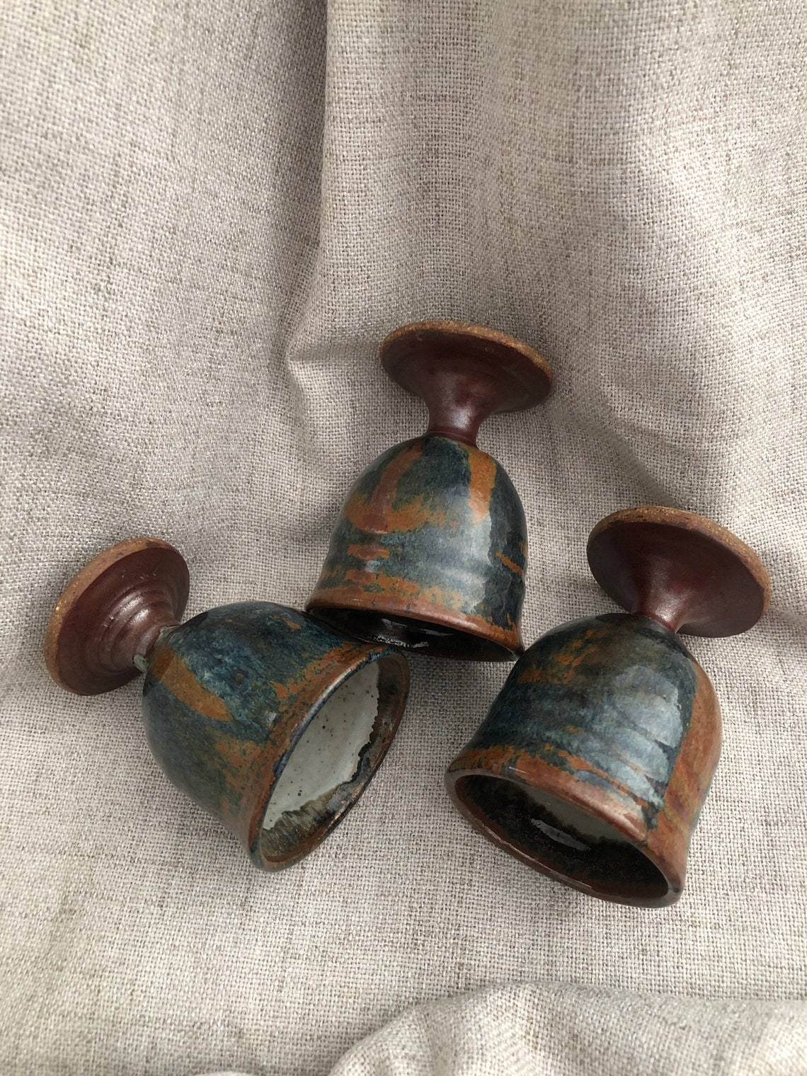 Rustic Vineyard (set of 2) 3.5-inch-tall Wine Cups) Studio Pottery Saki ...