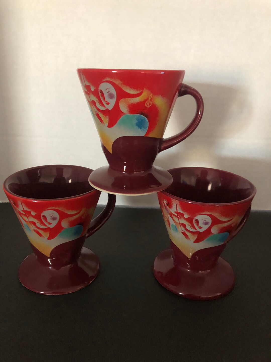 Harlequin Red Espresso Cups (1) 3 in Barware Barista Desert Custard ...