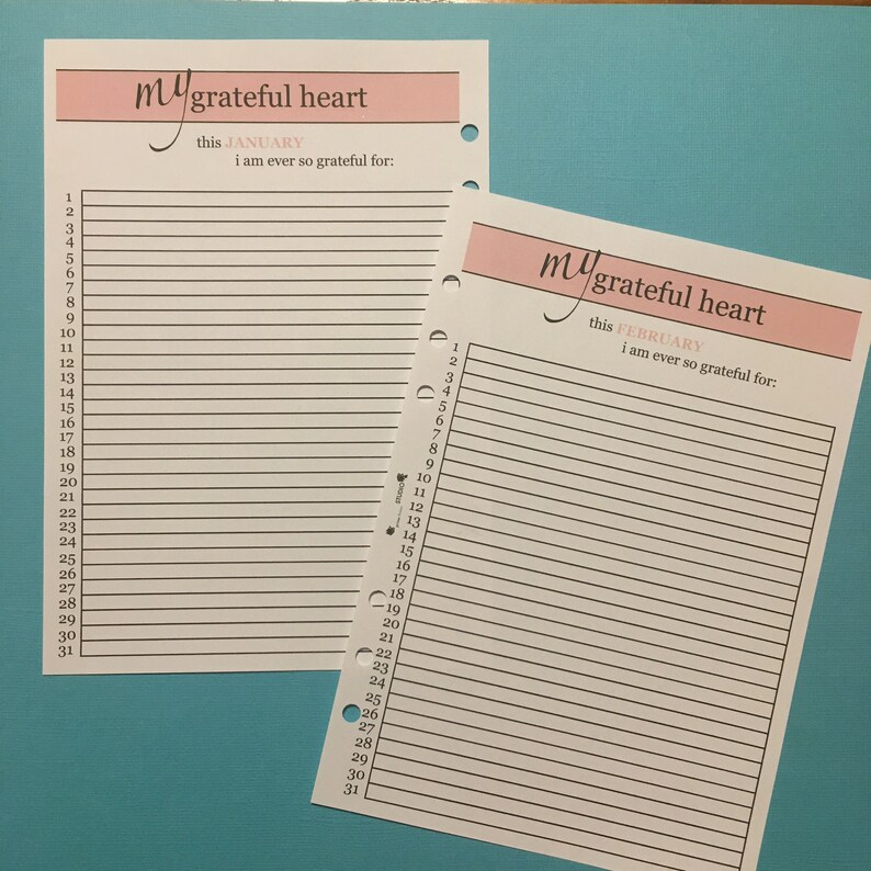Grateful Tracker / My Grateful Heart Tracker for Planner - Etsy