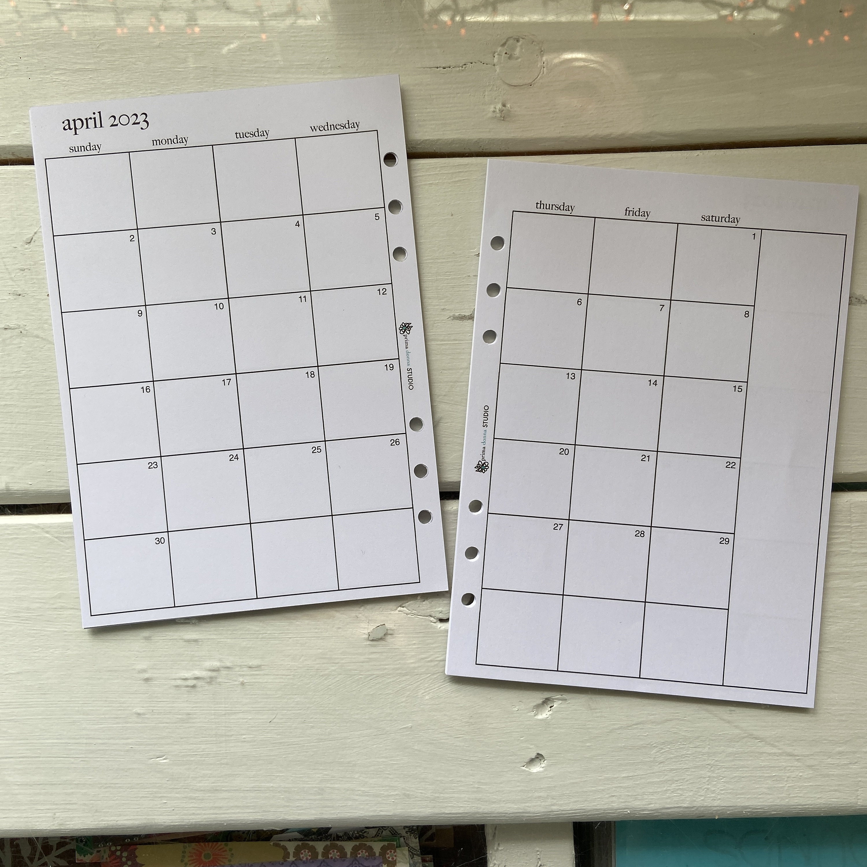 Month on Two Pages / 2023 Jan-dec Calendar / DOUBLE Sided / Planner ...