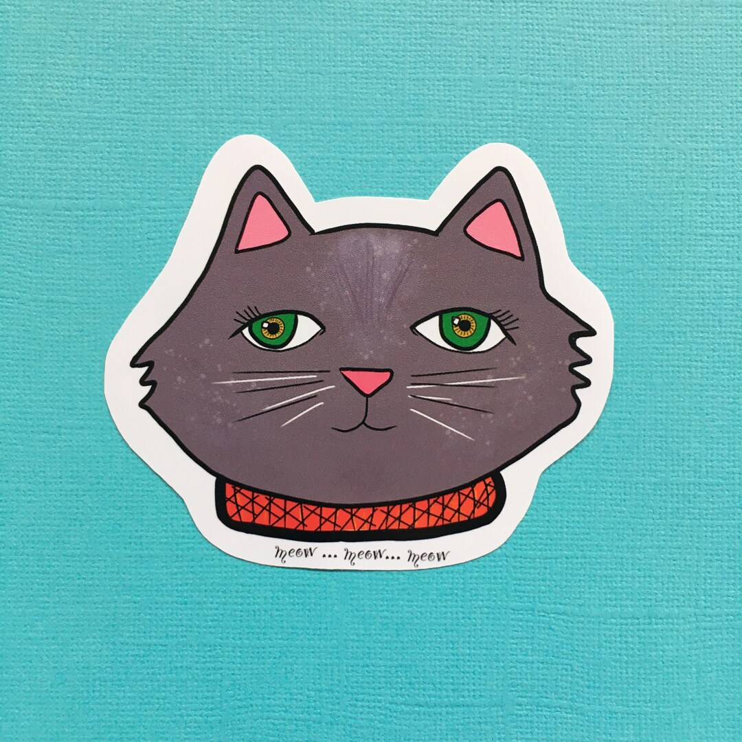 Cat Sticker / Cat Die Cut Computer or Laptop Stickers / Cat Sticker for ...
