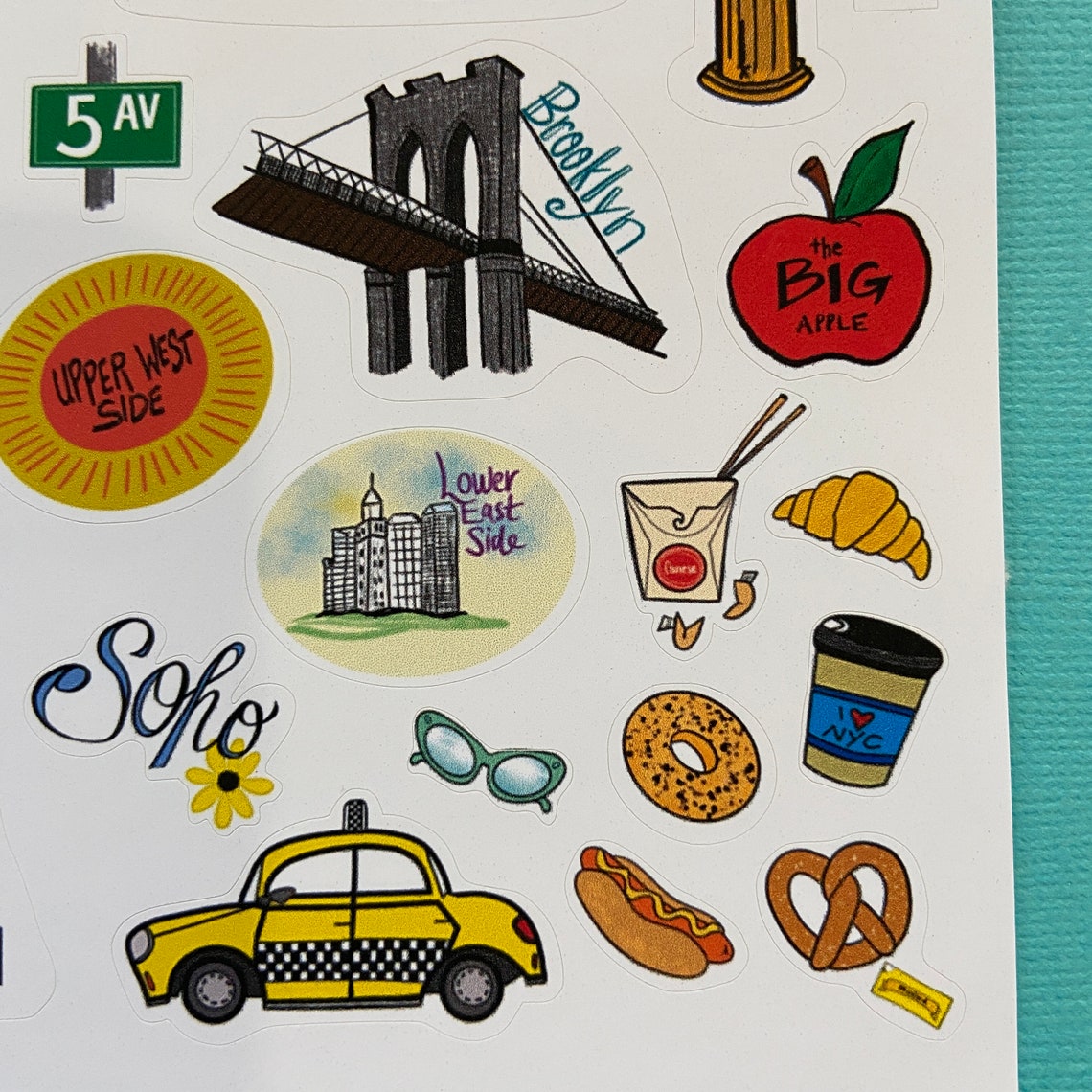 New York City Stickers / Kiss Cut Sticker Sheet / Scrapbooking - Etsy