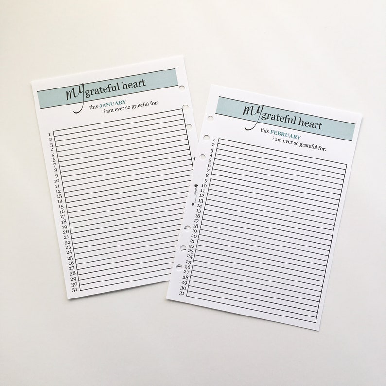 Grateful Tracker / My Grateful Heart Tracker for Planner Bullet Journal ...