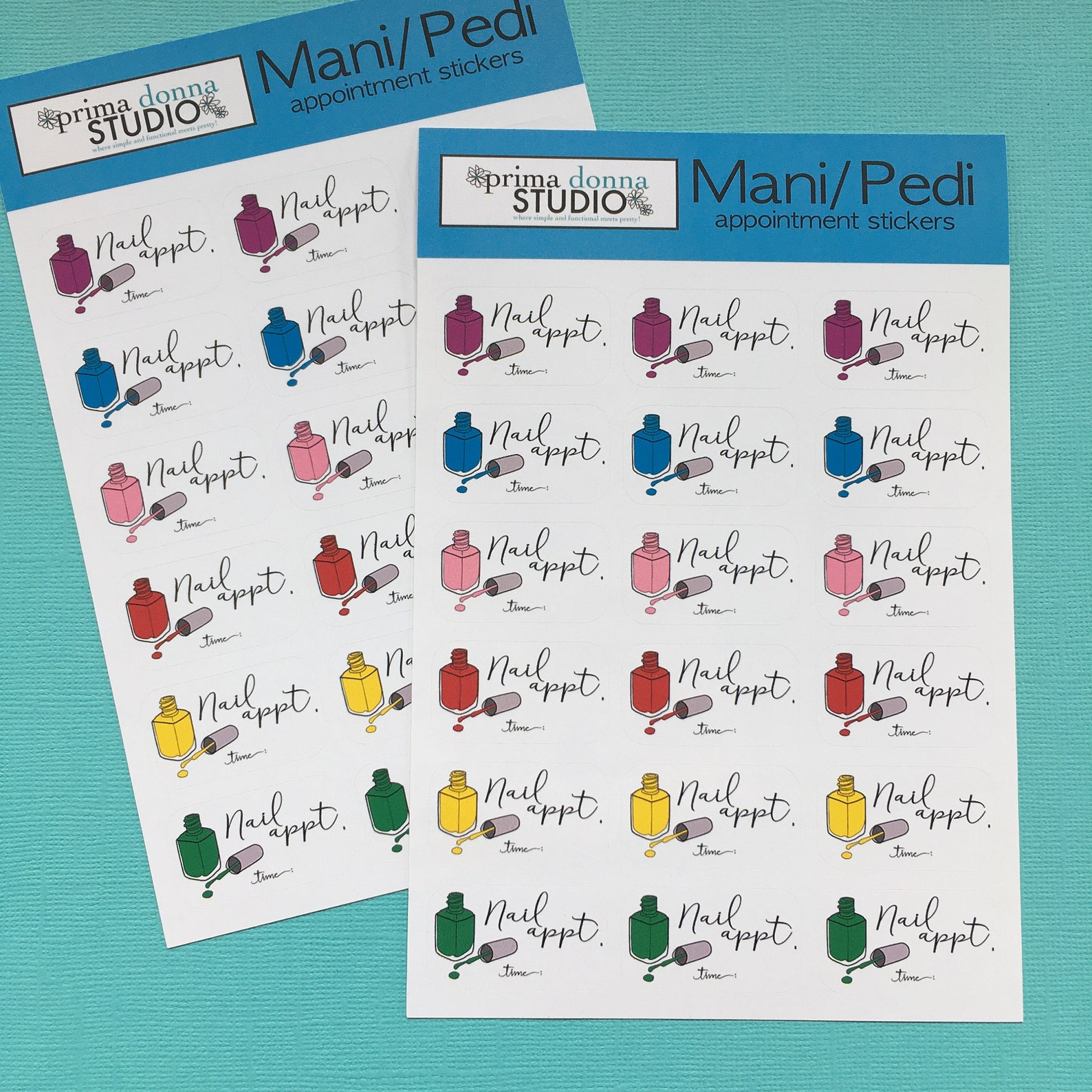 2-pack Nail Appt. Stickers / Manicure Pedicure Stickers / - Etsy