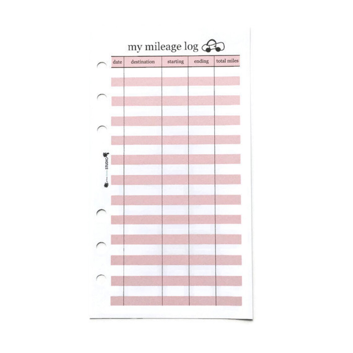 Printed Mileage Log Tracker Inserts Personal Size - Etsy