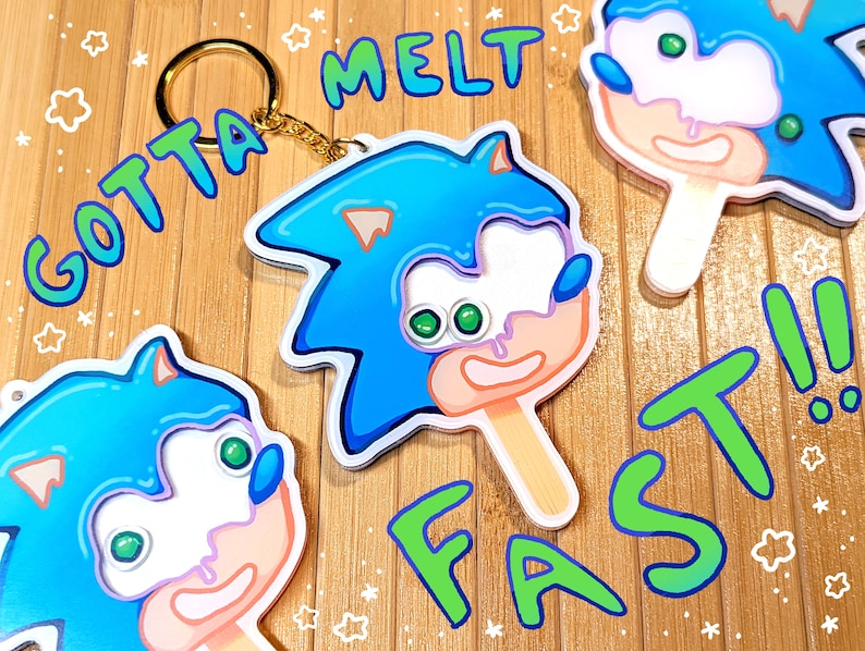 Melty Sonic Popsicle Shaker Charm - Etsy