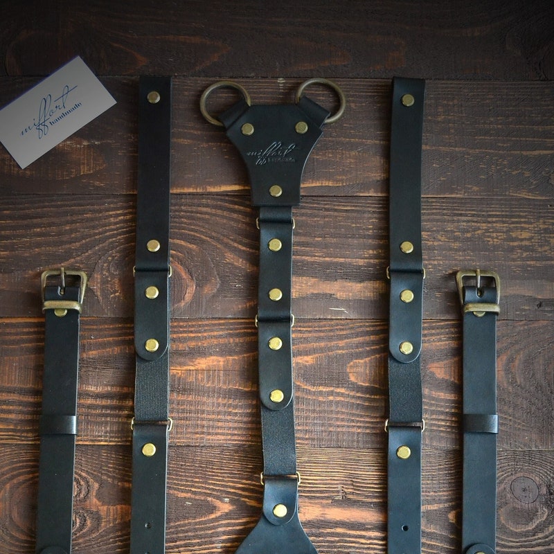 Leather Suspenders - Etsy