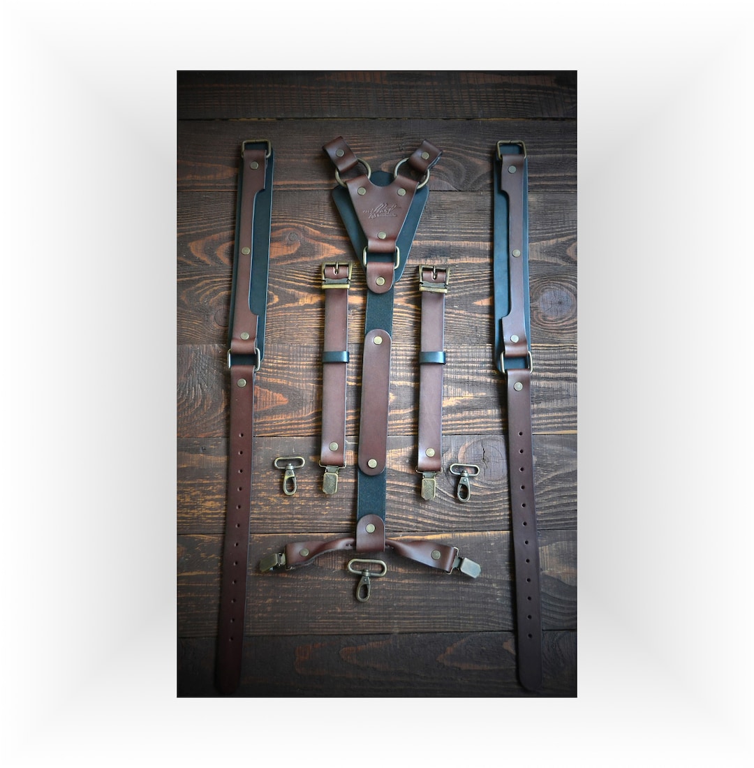 Vintage Style Handmade Leather Suspenders for Men - Etsy