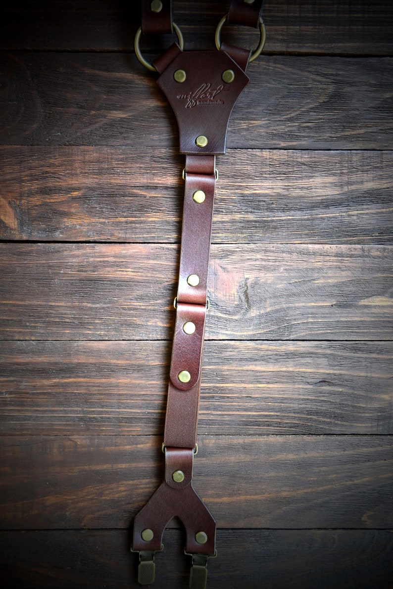 Leather Suspenders for Wedding Personalized gift for | Etsy