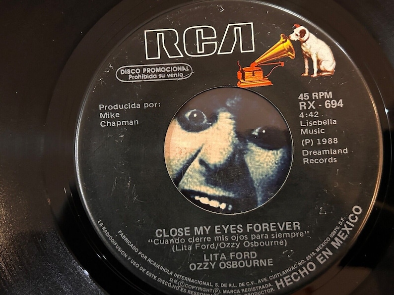 Lita Ford Ozzy Osbourne Close My Eyes Forever Cuando Etsy