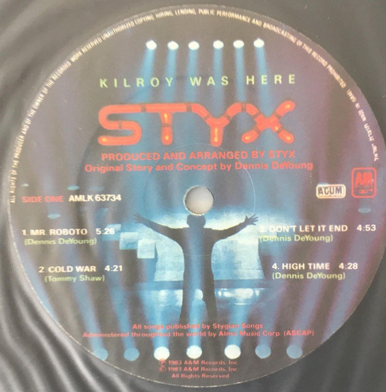 Styx Kilroy Was Here / Mr. Roboto Rare 12 Promo Record Israel LP - Etsy