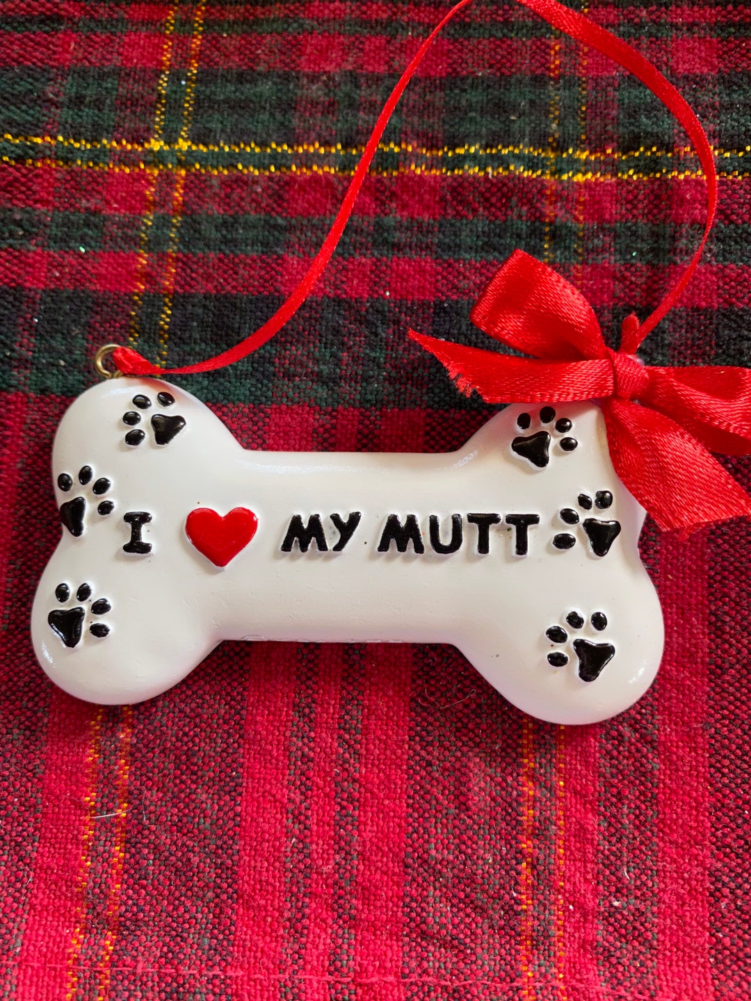 I Love My Mutt Personalized Ornament - Etsy