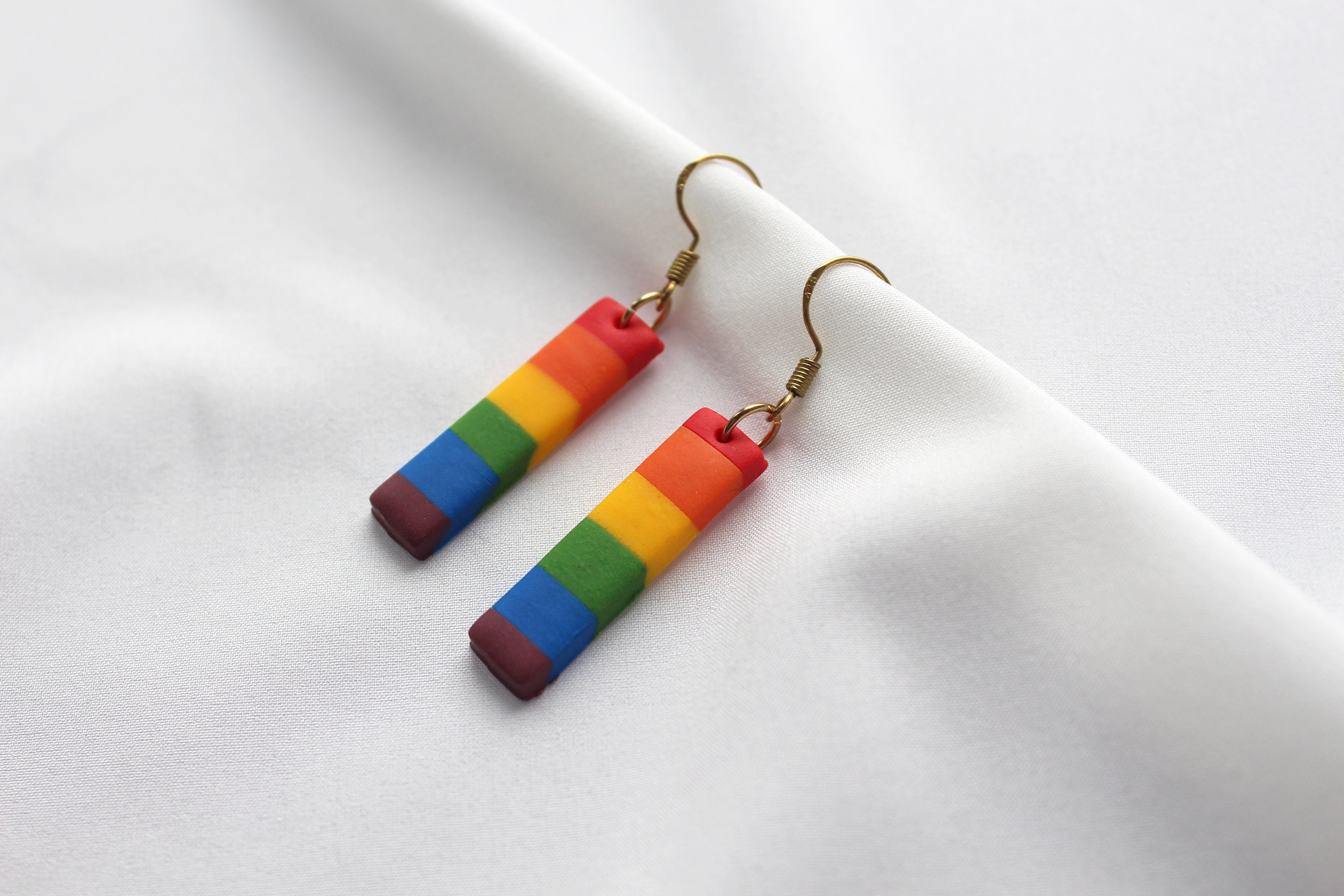 Rainbow Earrings Pride Earrings Lgbtq Statement Etsy