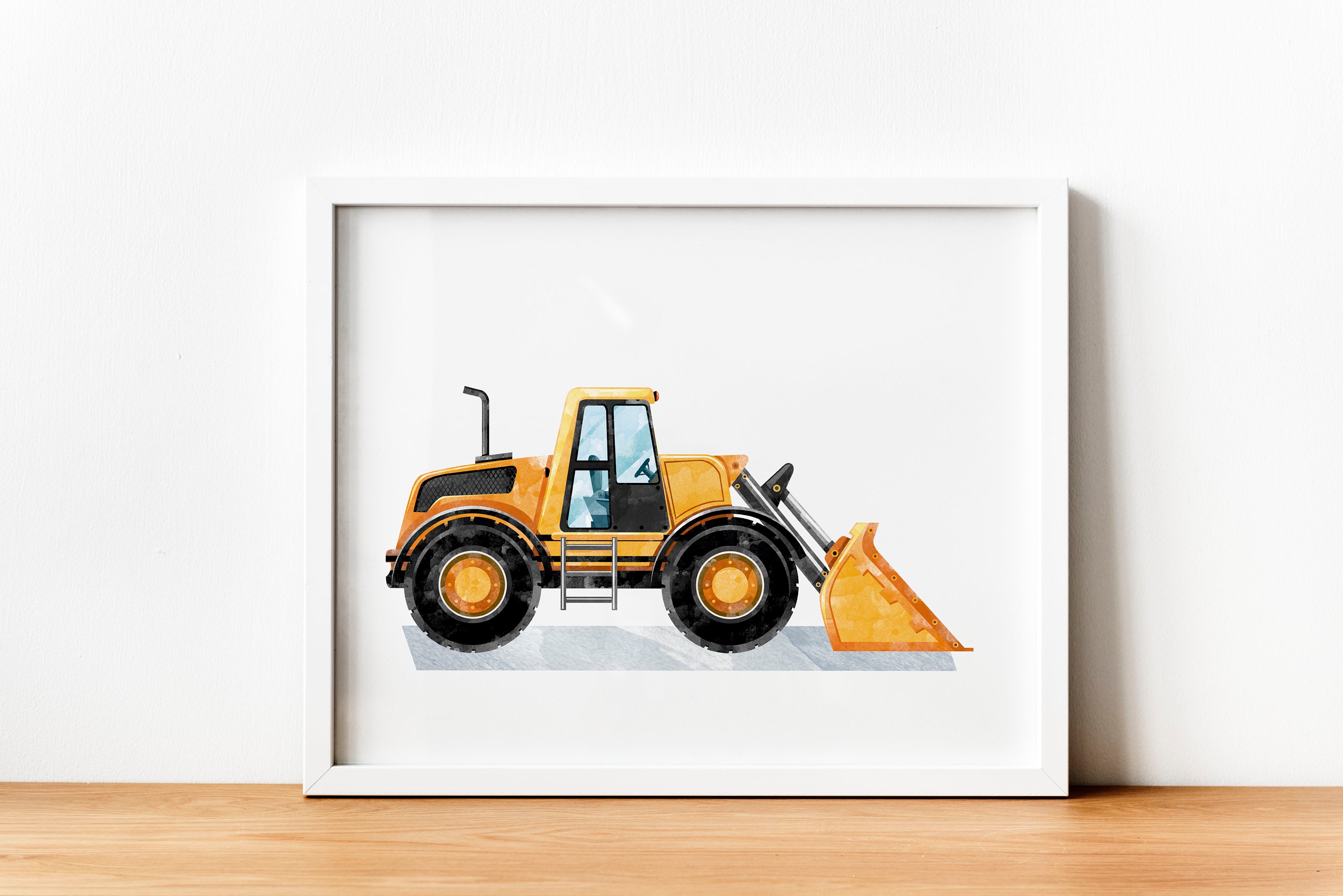 Set of 4 Construction Wall Prints,construction Printable Bedroom Art ...