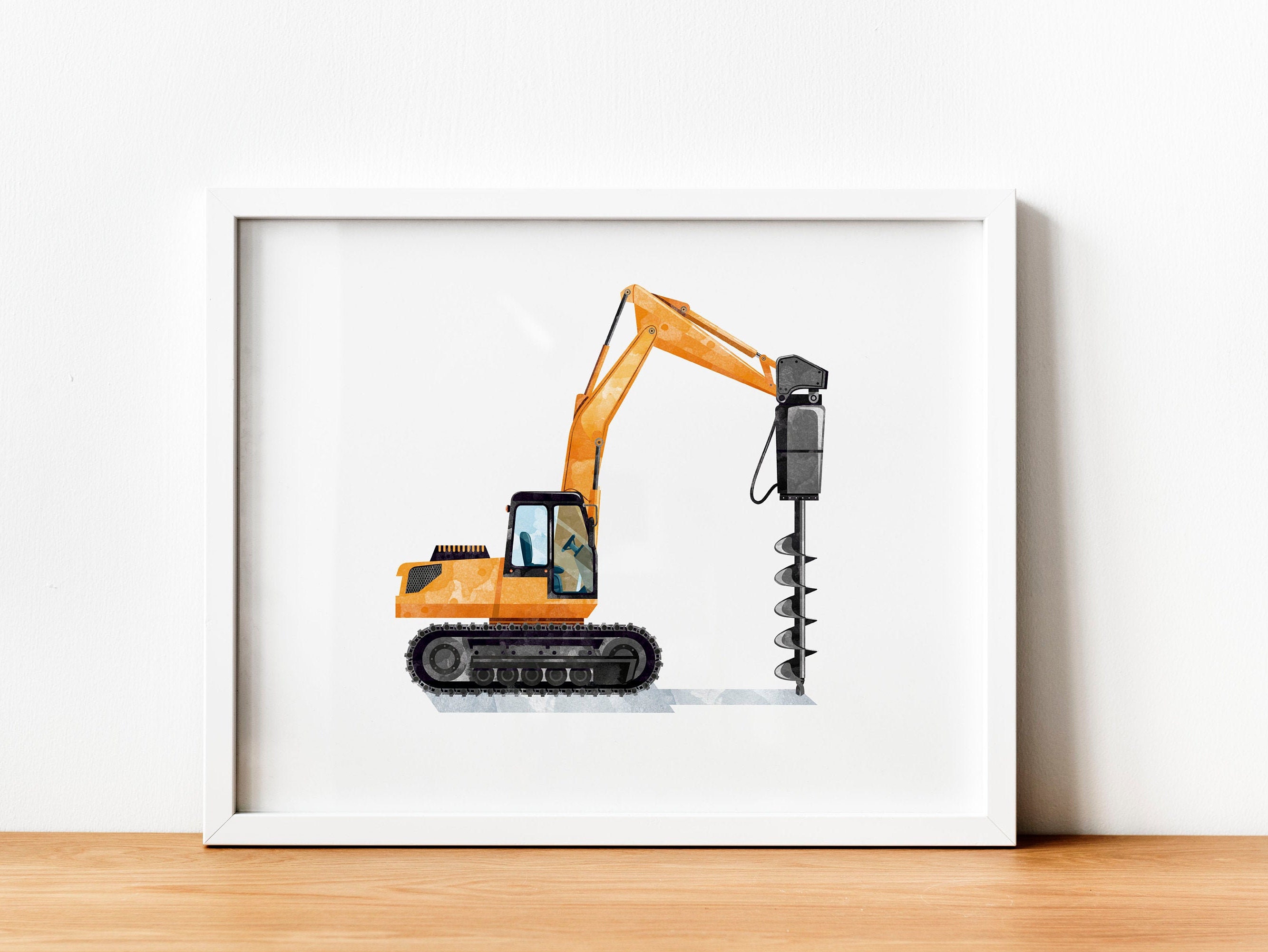 Set of 6 Construction Vehicle Prints,construction Bedroom Art ...