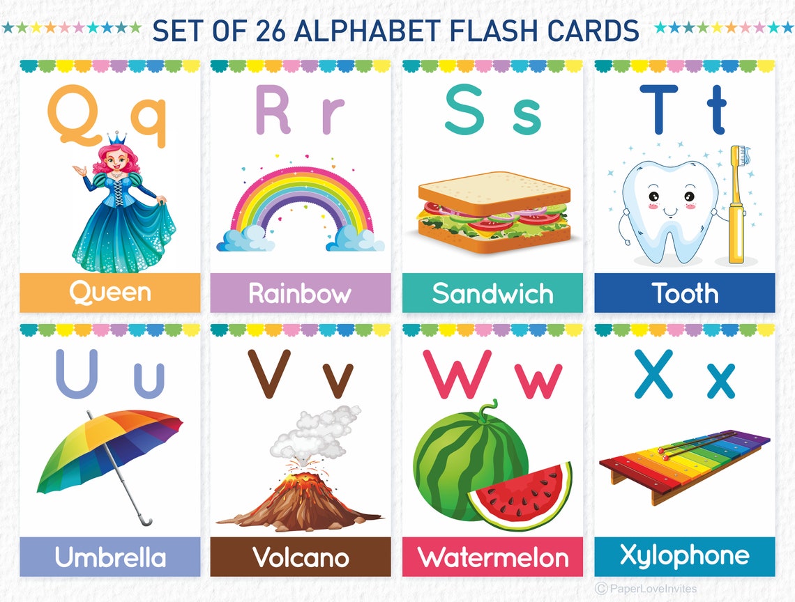 Printable ABC Alphabet Flashcards, Montessori Flash Cards, ABC ...