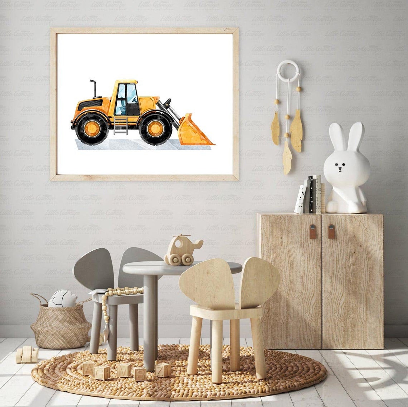 Bulldozer Wall Art, Construction Wall Art,construction Truck Print ...