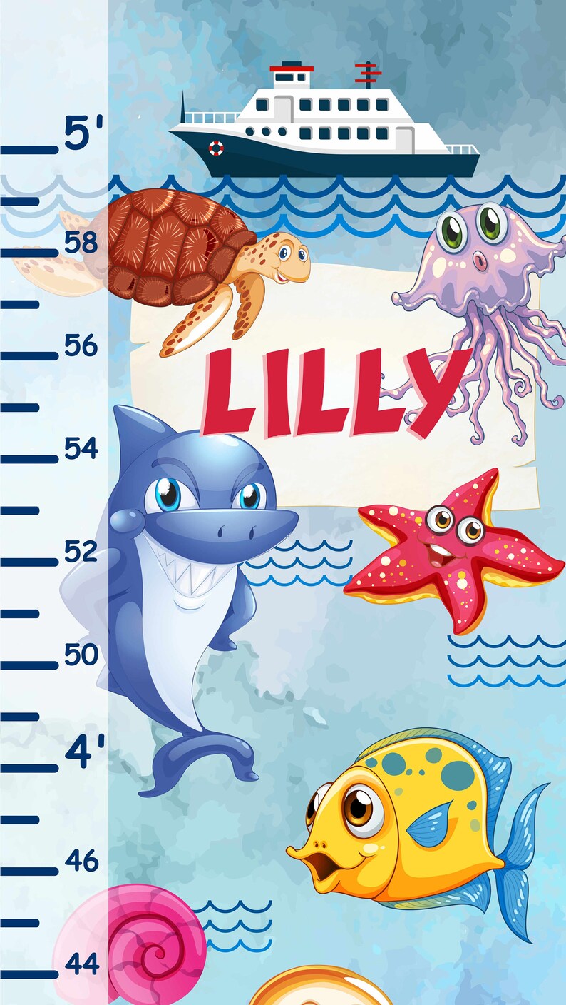 Personalized Growth Chart Underwater Growth Chart Under the - Etsy